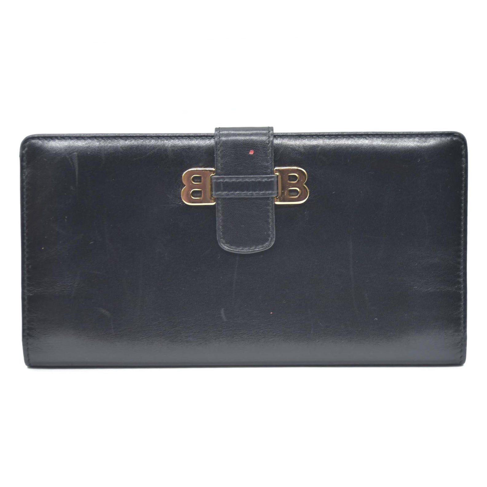 BALLY BB Logo Leather Long Bifold Wallet Black – melissalovesbags