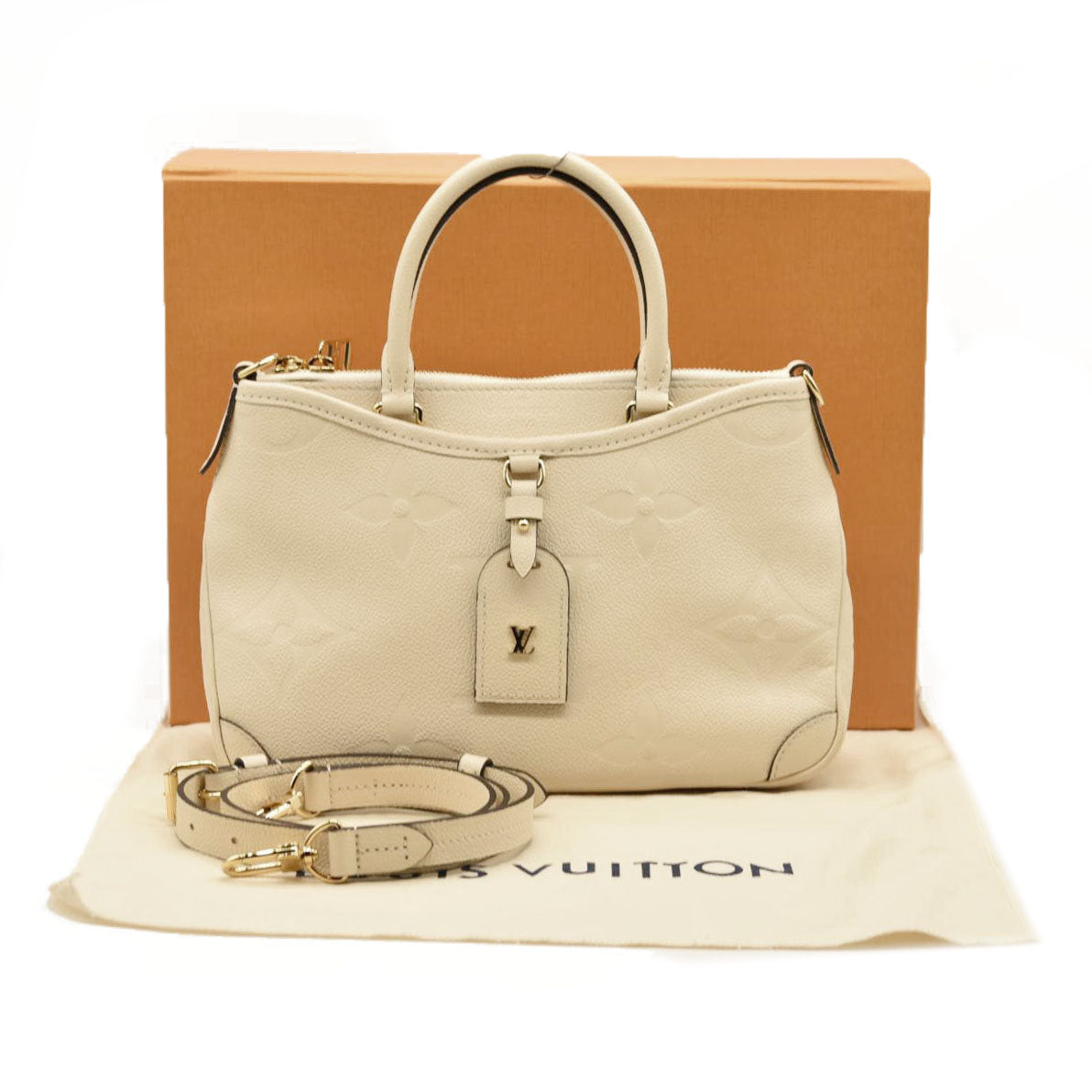 LOUIS VUITTON Trianon PM Monogram Emprreinte Handbag Creme ...
