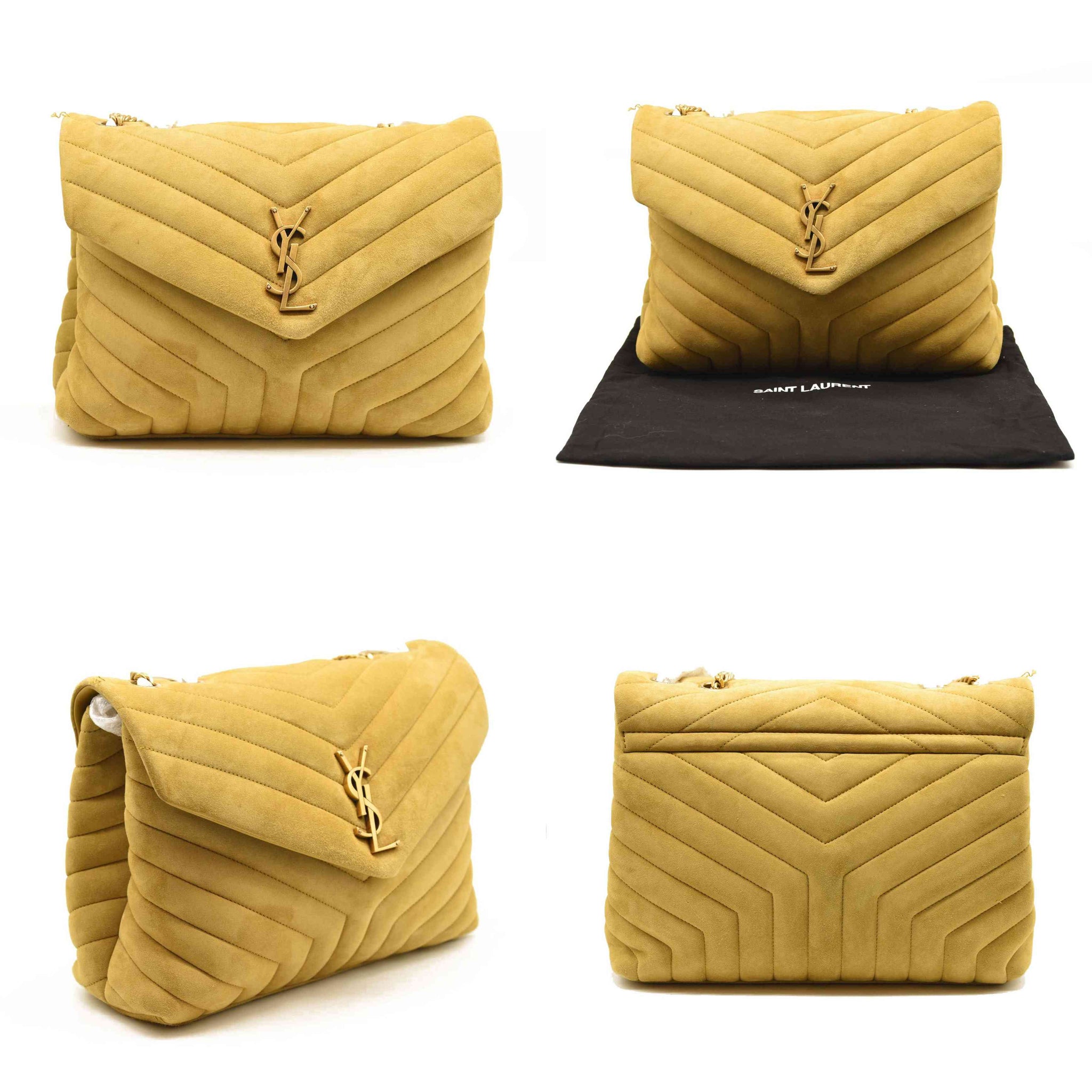 SAINT LAURENT MEDIUM LOULOU SUEDE SHOULDER BAG YSL – melissalovesbags