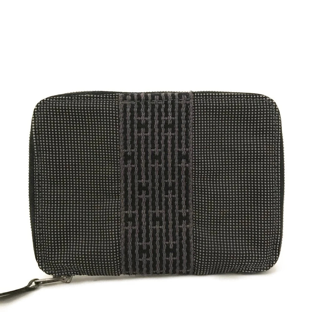 HERMES Her Line PM Canvas Zip Around Wallet Gray – melissalovesbags