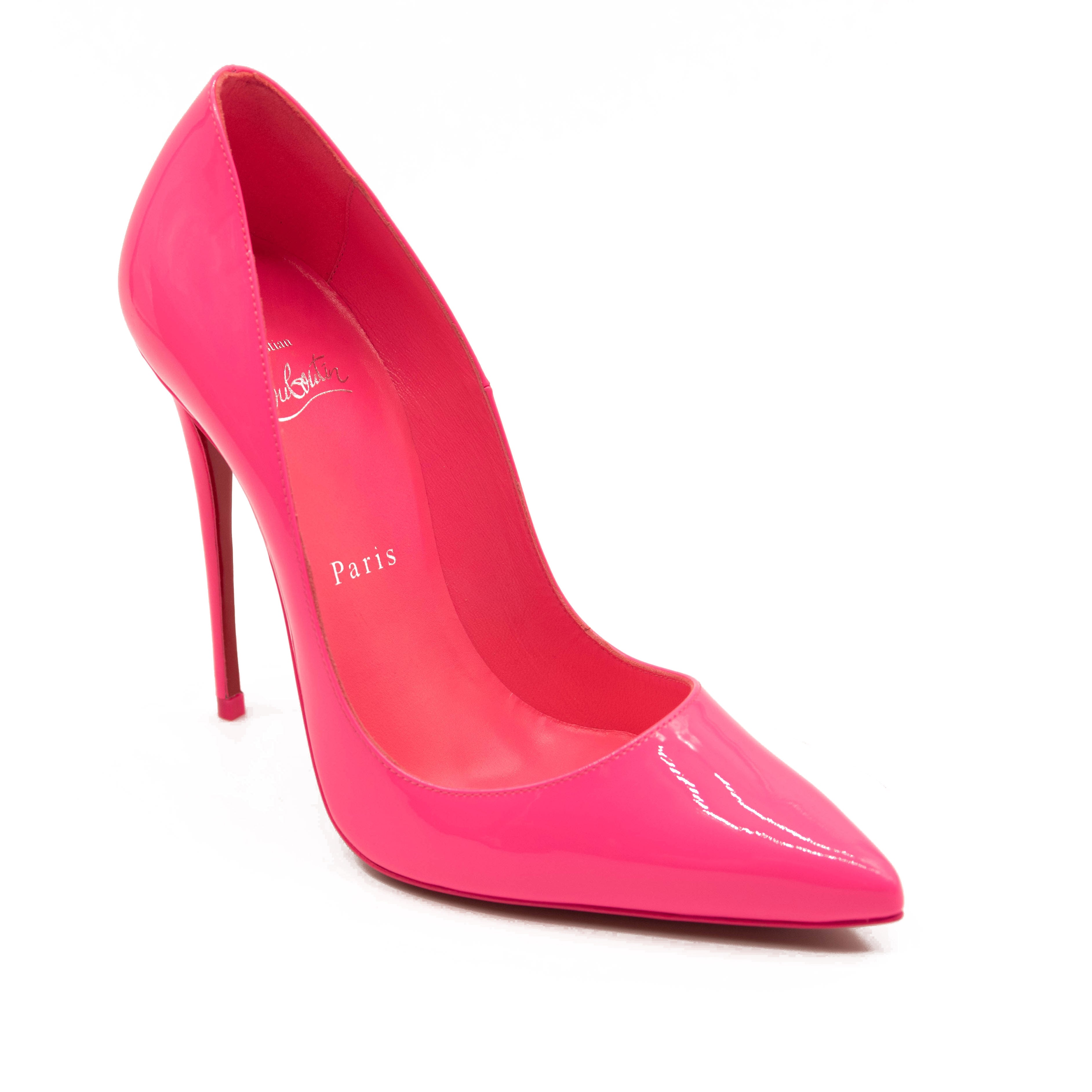 NEW Christian Louboutin So Kate Pointed Toe Pump 133 mm 38.5 Pink Pate ...